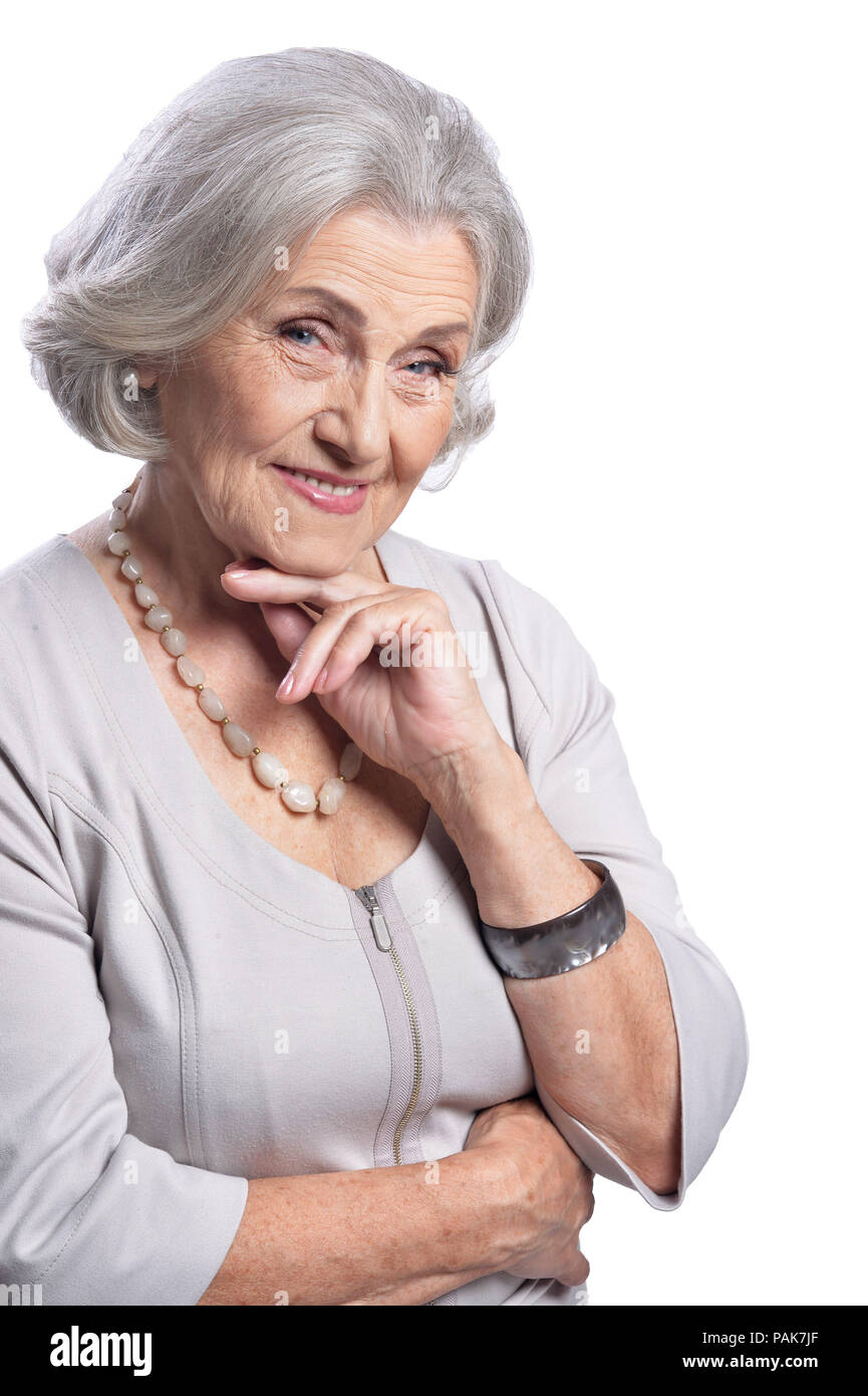portrait of beautiful senior woman posing Stock Photo - Alamy