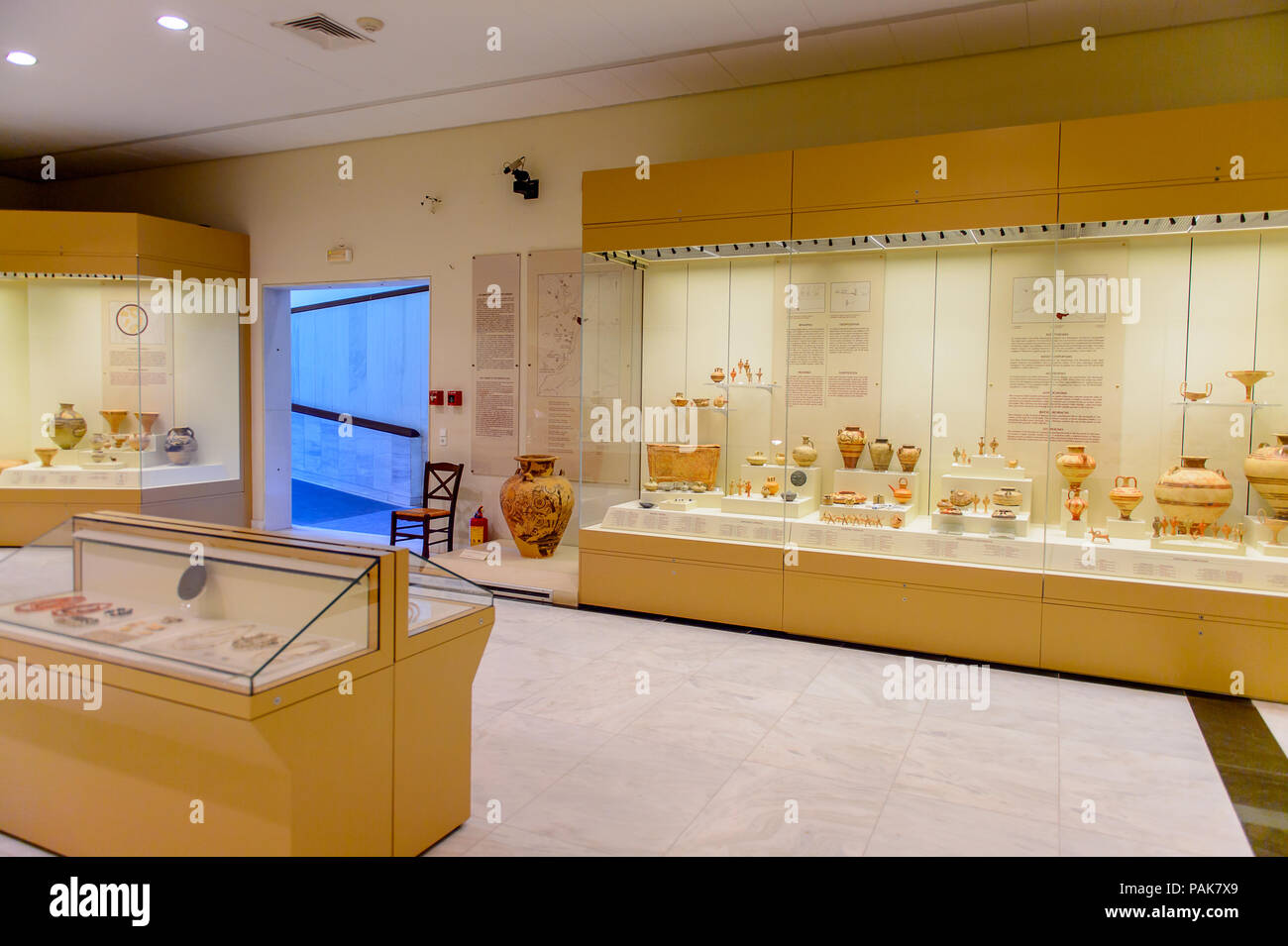 MYCENAE, GREECE -APR 24, 2016: Archaeological museum in Mycenae, Greece ...
