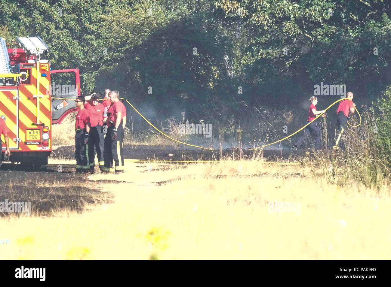 London, UK. 23rd July 2018. . Twenty fire engines and around 125 ...