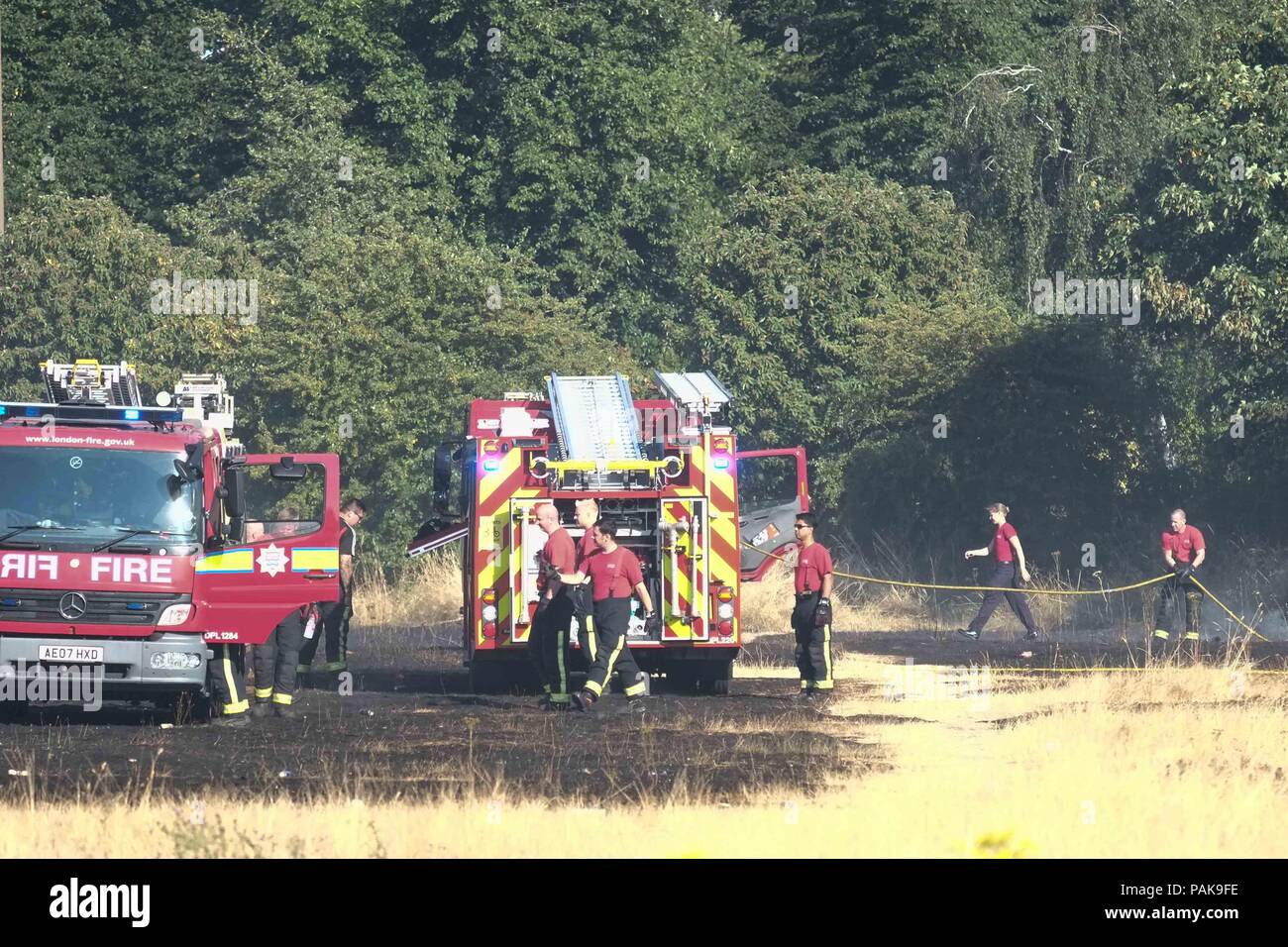 London, UK. 23rd July 2018. . Twenty fire engines and around 125 ...