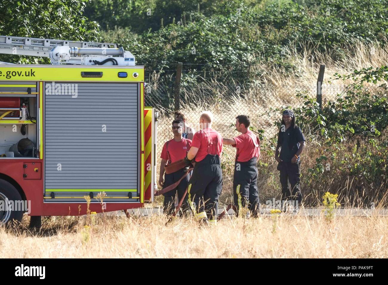 London, UK. 23rd July 2018. . Twenty fire engines and around 125 ...