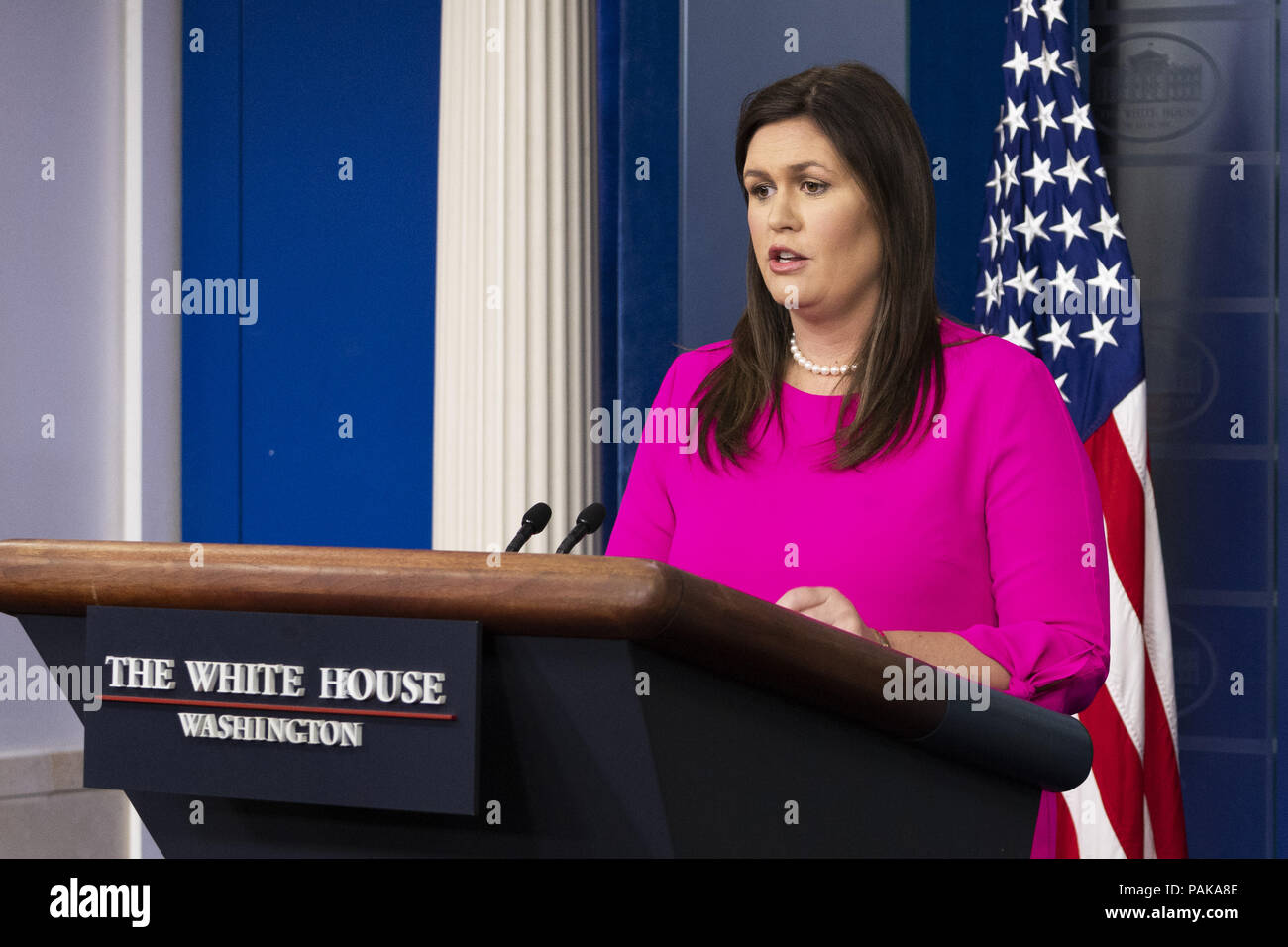 Washington, DC, USA. 23rd July, 2018. Press briefing by White House ...