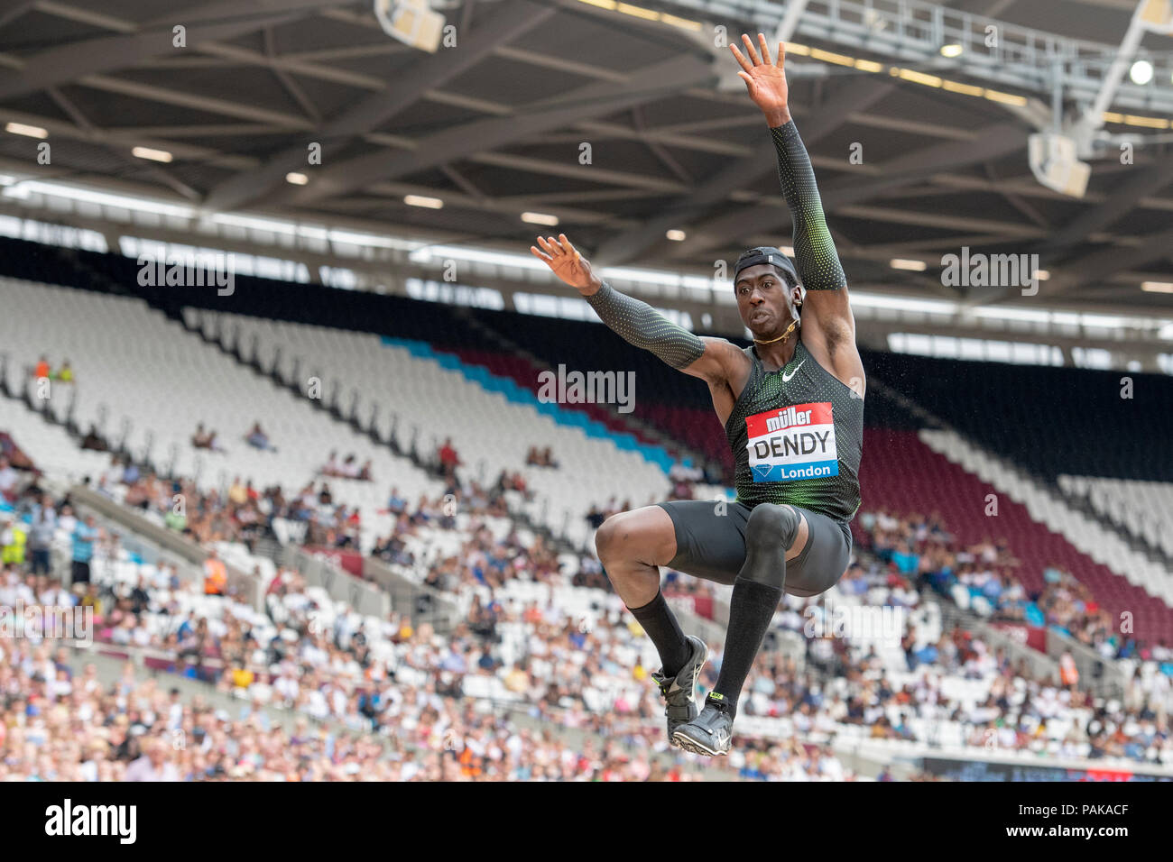 London, UK. 22nd July 2018. Marquis Dendy (USA) competes in the long ...