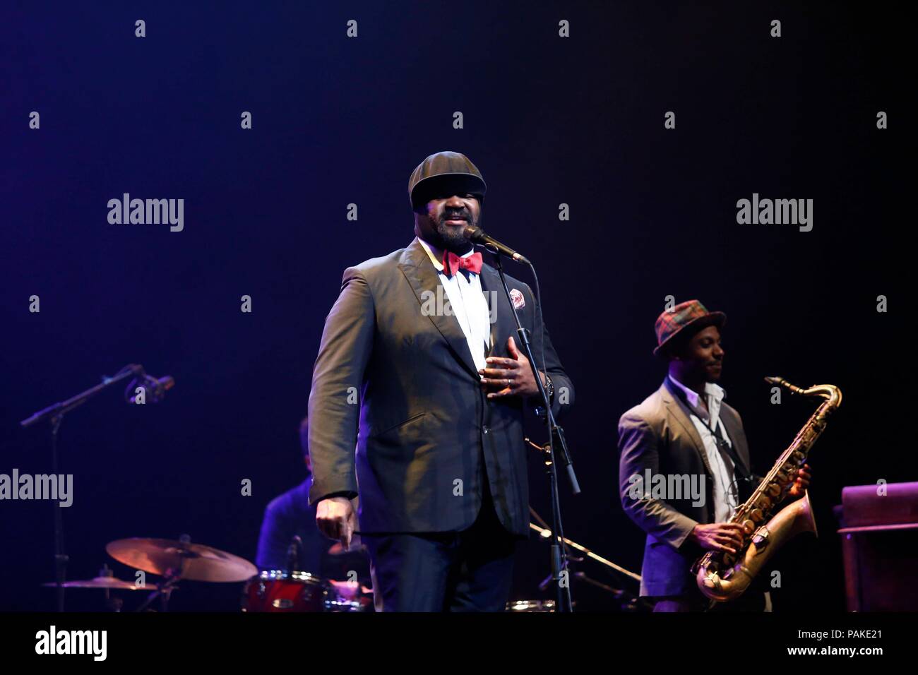 Singer Gregory Porter at concert in Madrid during Universal Music ...