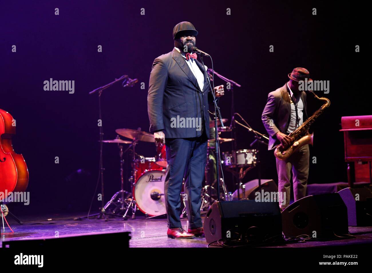 Singer Gregory Porter at concert in Madrid during Universal Music ...