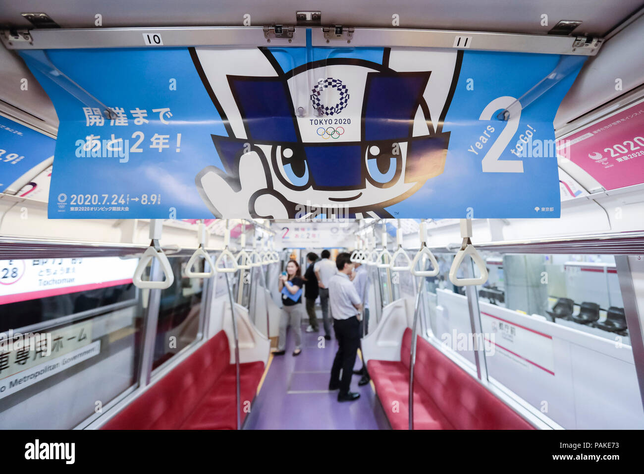 Posters of Tokyo 2020 Olympic and Paralympic Games are seen inside ...