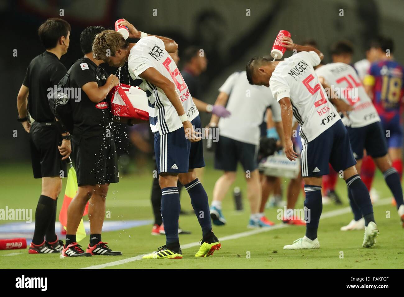 Tokyo, Japan. 22nd July, 2018. (L-R) Takahiro Ogihara, Takuya Kida (F ...