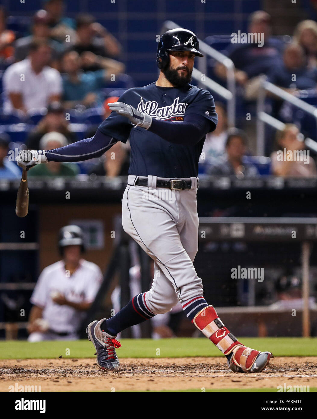 Miami, Florida, USA. 23rd July, 2018. Atlanta Braves right fielder Nick ...