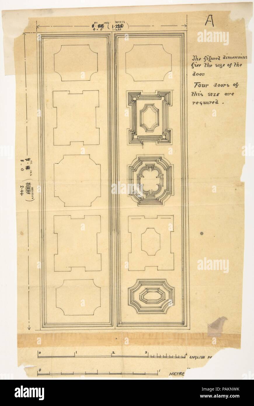 Design for a Door. Artist: Anonymous, British, 19th century. Date: 19th ...