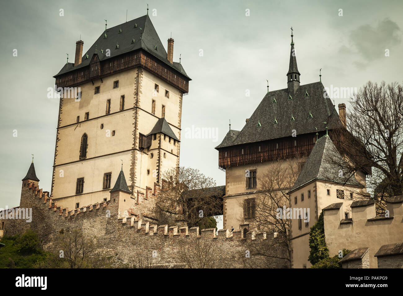 Vintage photo of karlstein castle hi-res stock photography and images ...