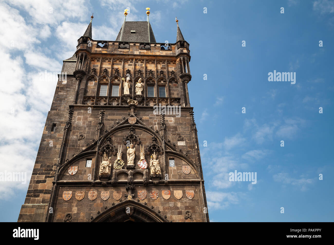 Prague. The Old Town Bridge Tower. It was founded in 1357, built under ...