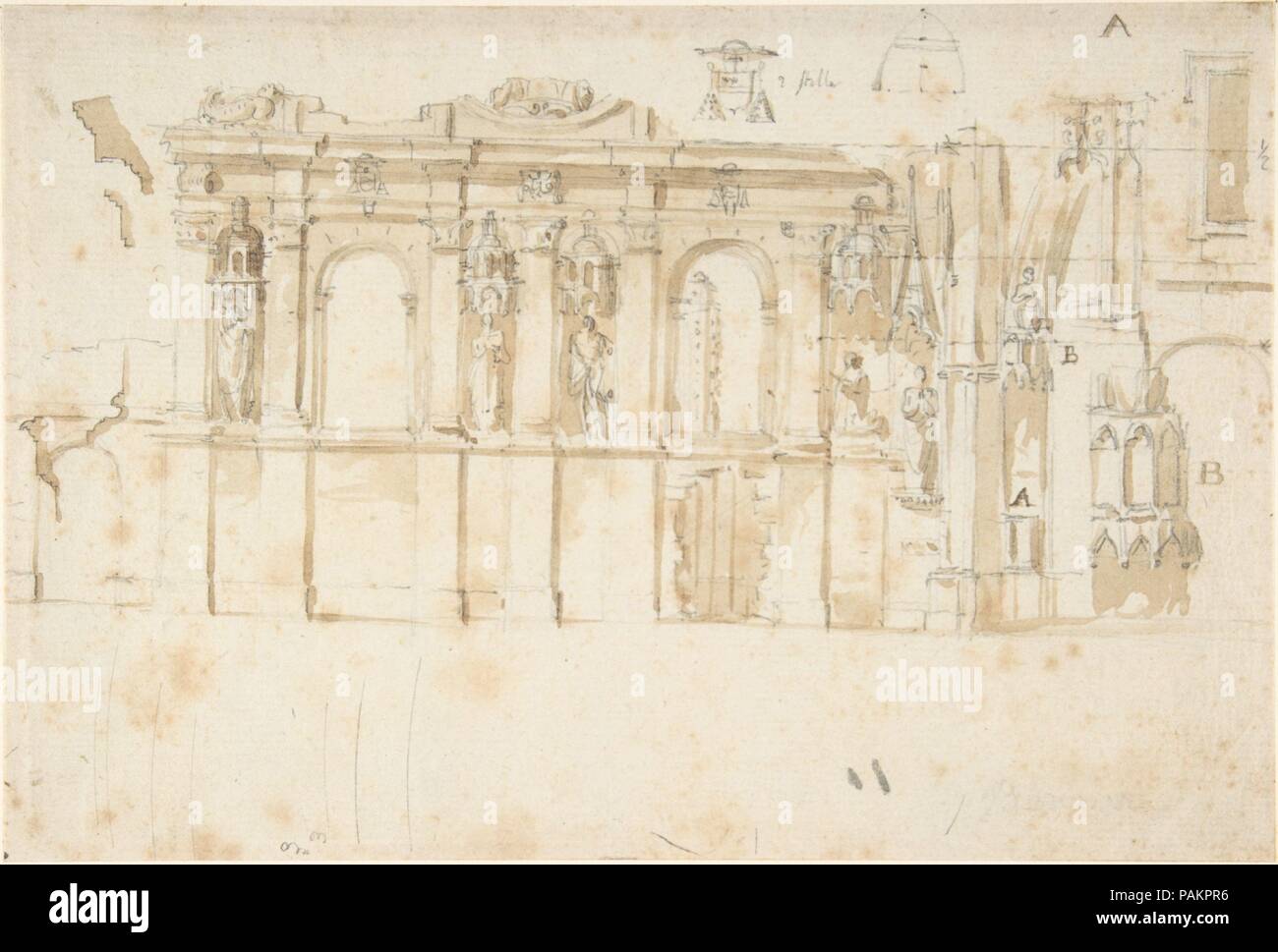 Design of an Architectural Monument (Tomb?). Artist: Anonymous, Italian ...