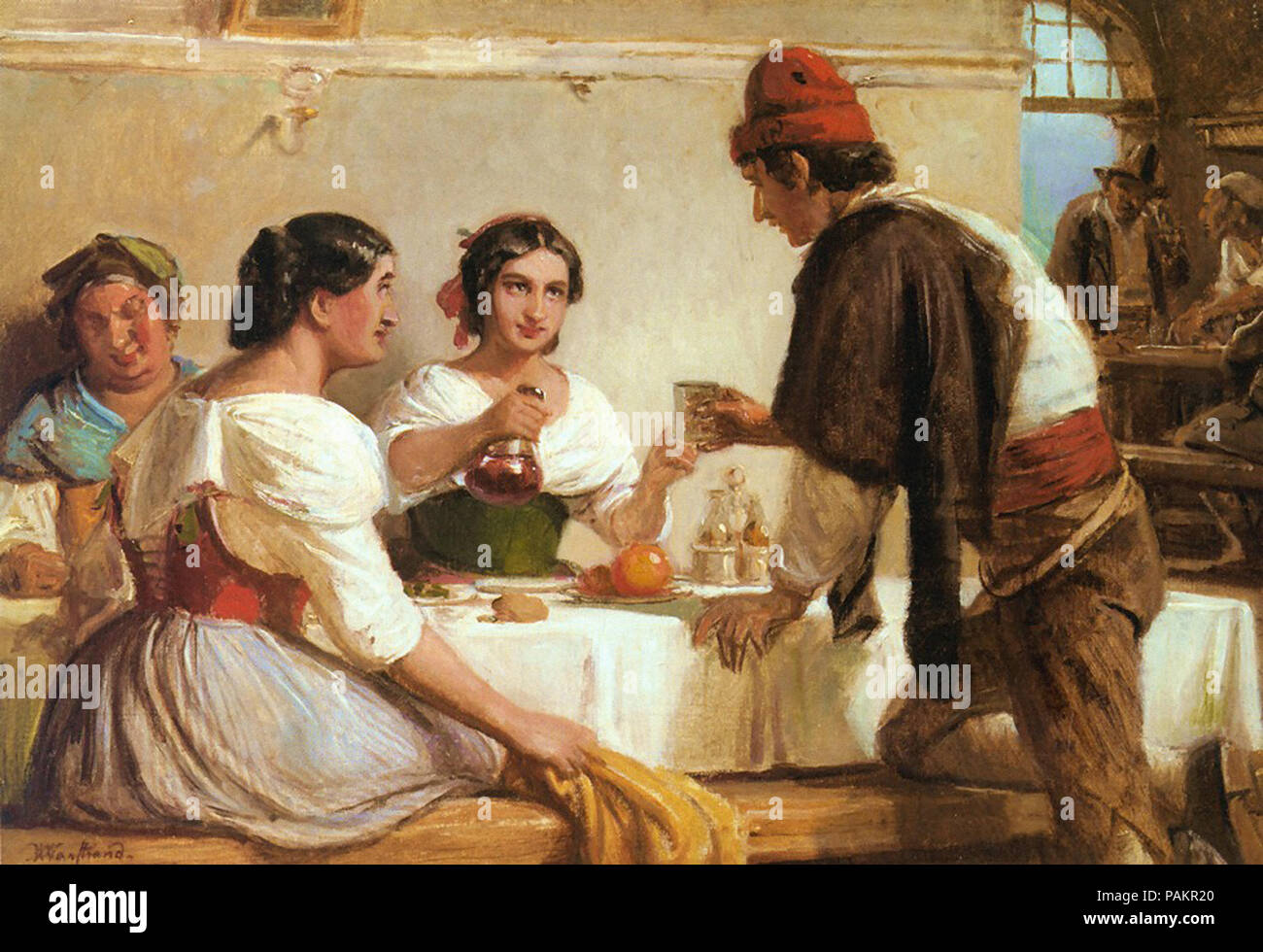 Marstrand Nicolai Wilhelm - a Welcome Refreshment Stock Photo - Alamy