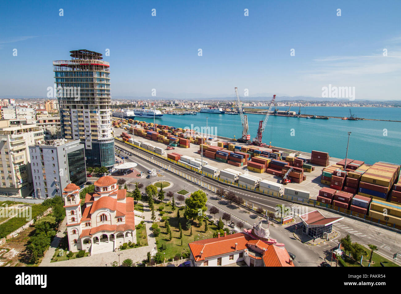 Albania, Durres city, city view from the top Stock Photo - Alamy