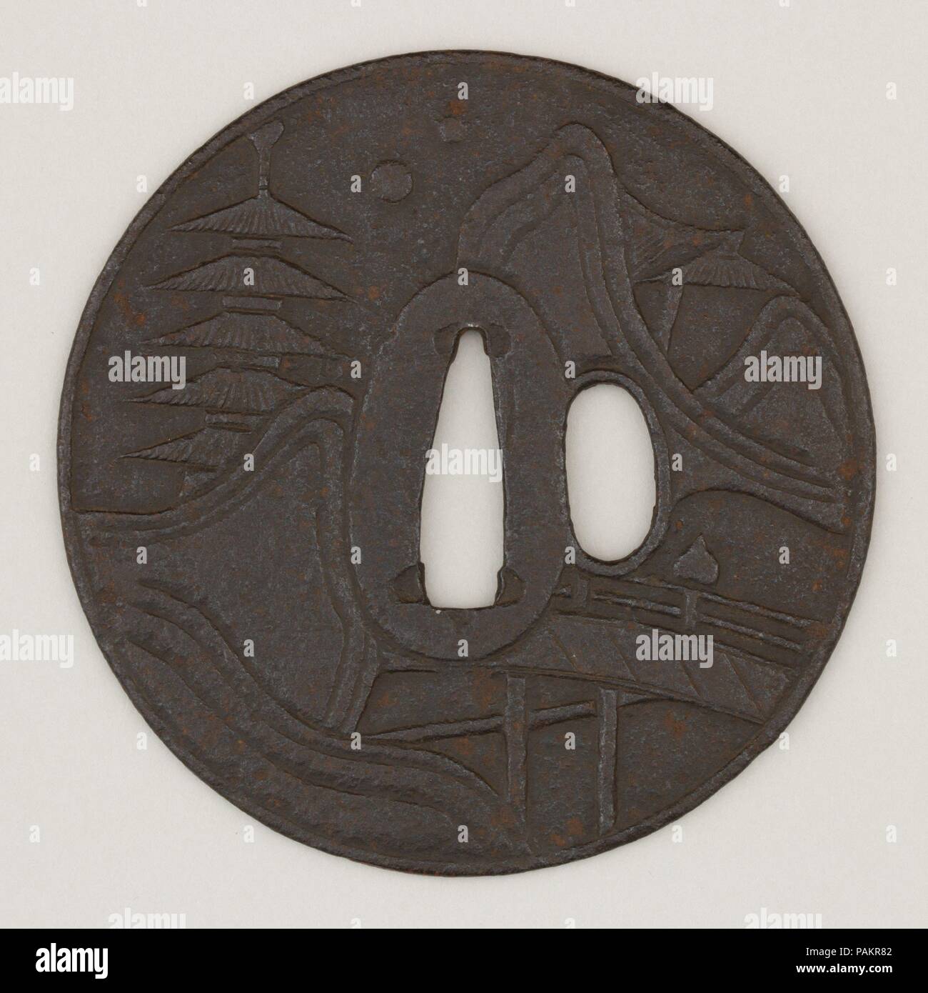 Sword Guard (Tsuba). Culture: Japanese. Dimensions: Diam. 3 3/8 in. (8. ...