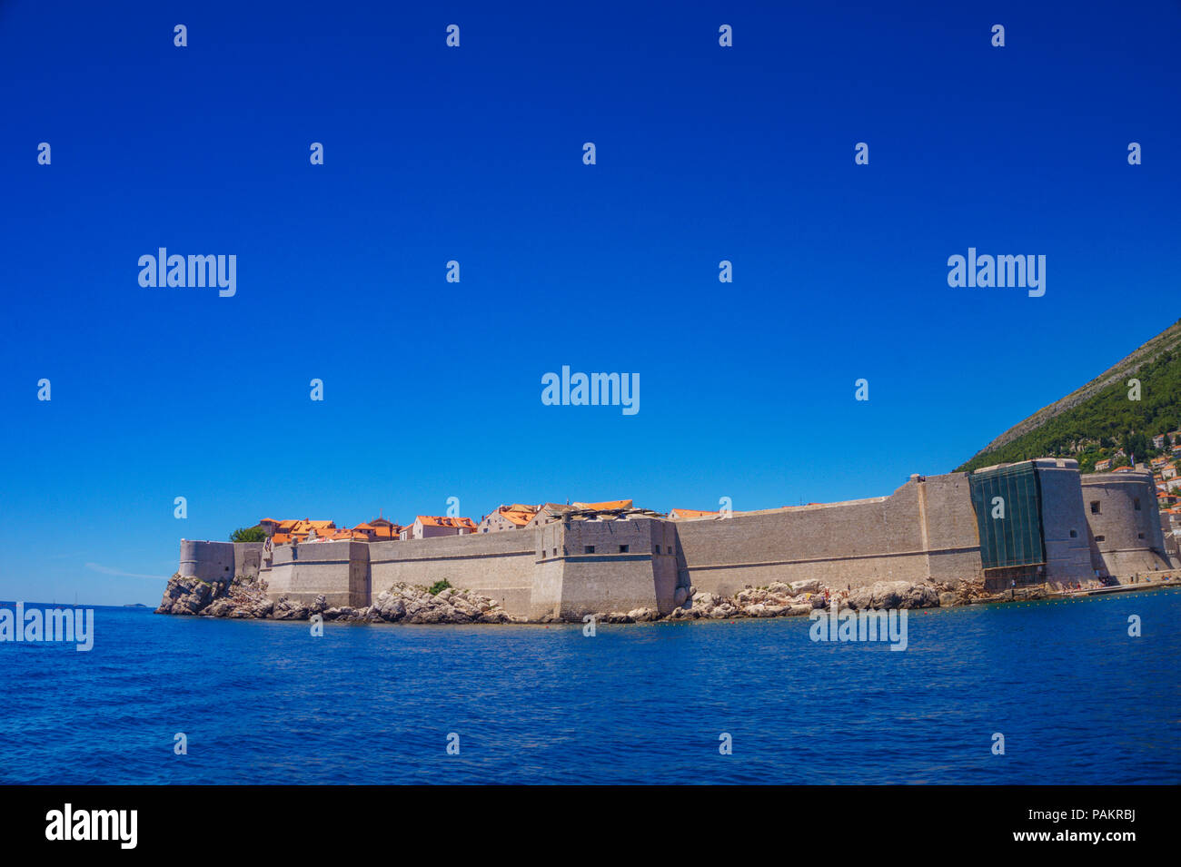 Scenic view of fort of St. Lawrence, the historical harbor and a small ...