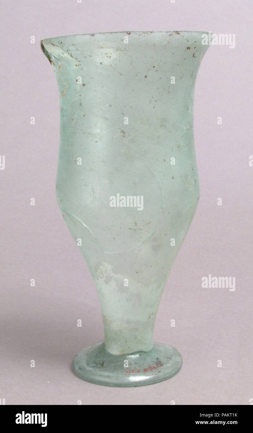 Footed Beaker. Culture: Roman. Dimensions: Overall: 6 3/8 x 3 1/8 in ...
