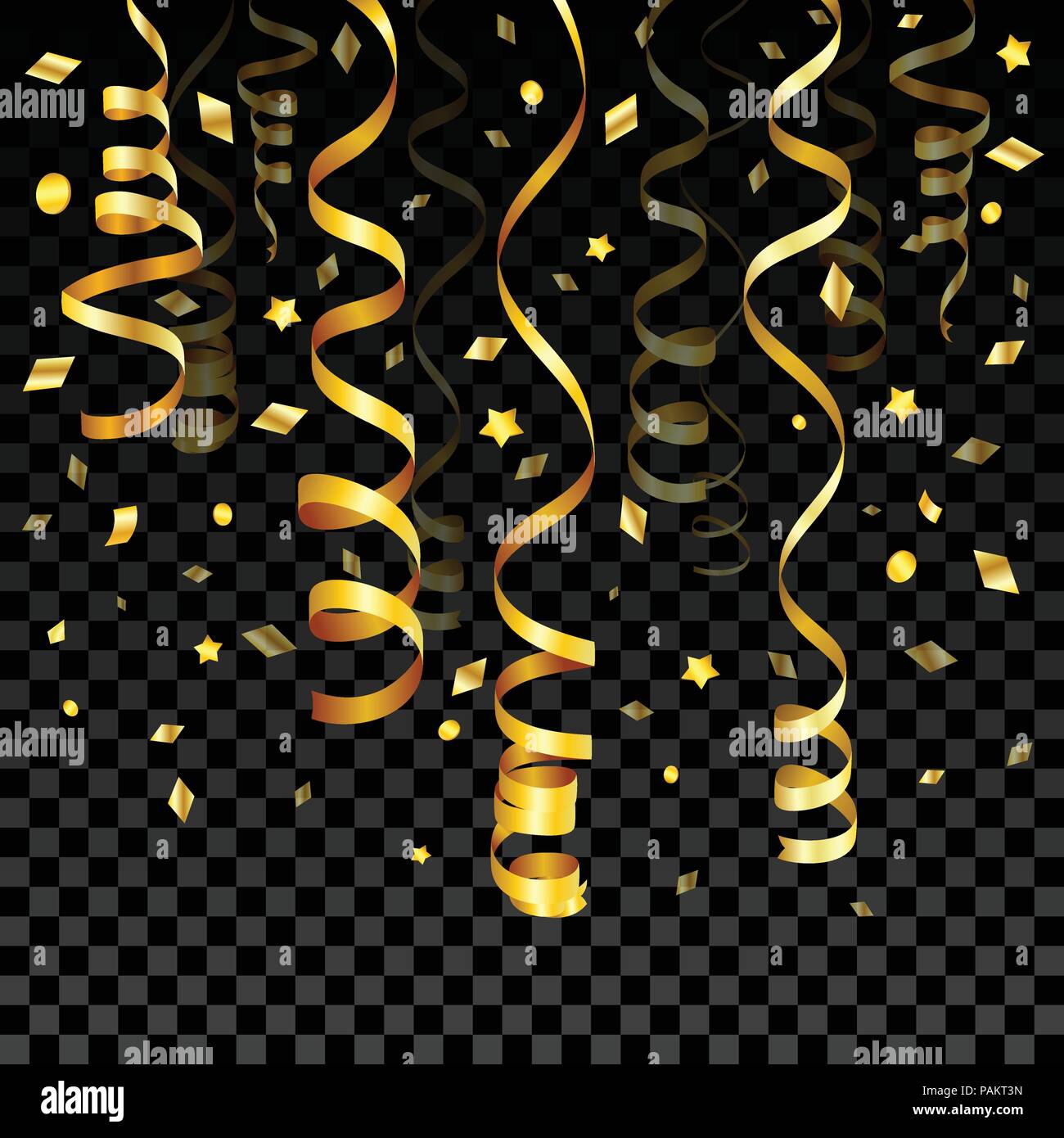 Party confetti gold ribbon Stock Vector Images - Alamy