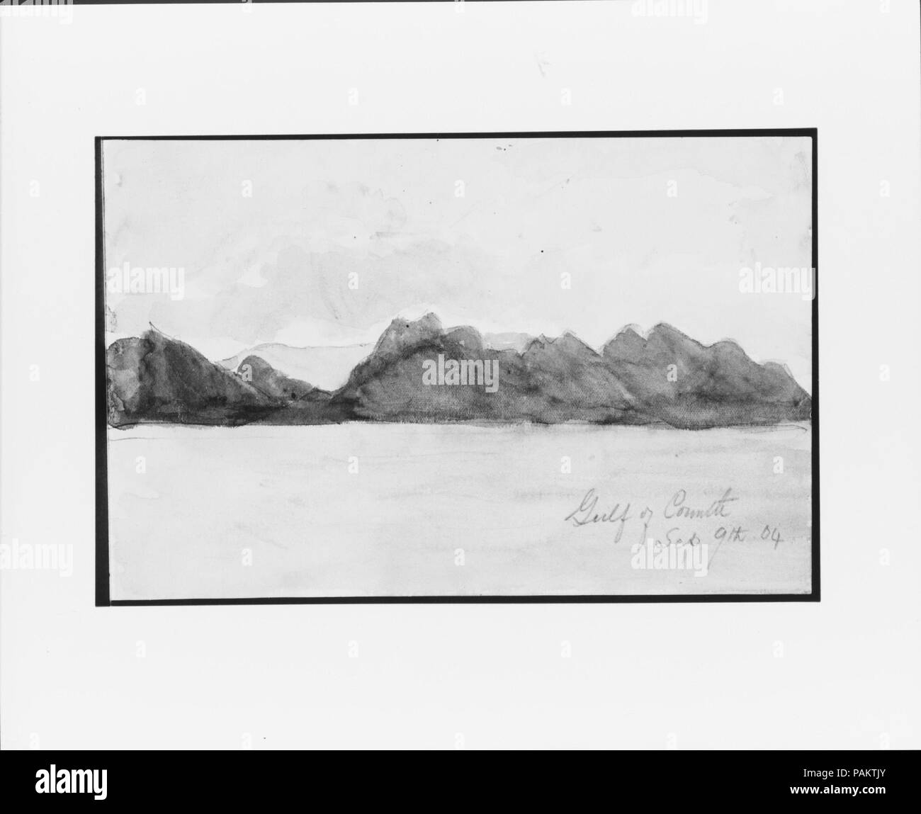Gulf of Corinth (from Sketchbook). Artist: Mary Newbold Sargent (1826-1906). Dimensions: 5 1/4 x ...