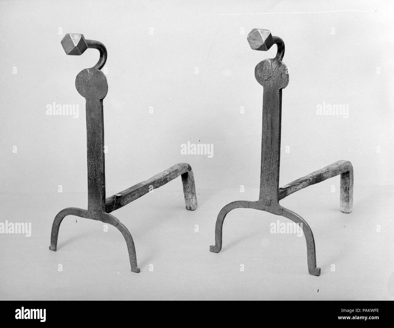 Andiron. Dimensions: 21 x 15 3/4 in. (53.3 x 40 cm). Date: 1700-1800 ...