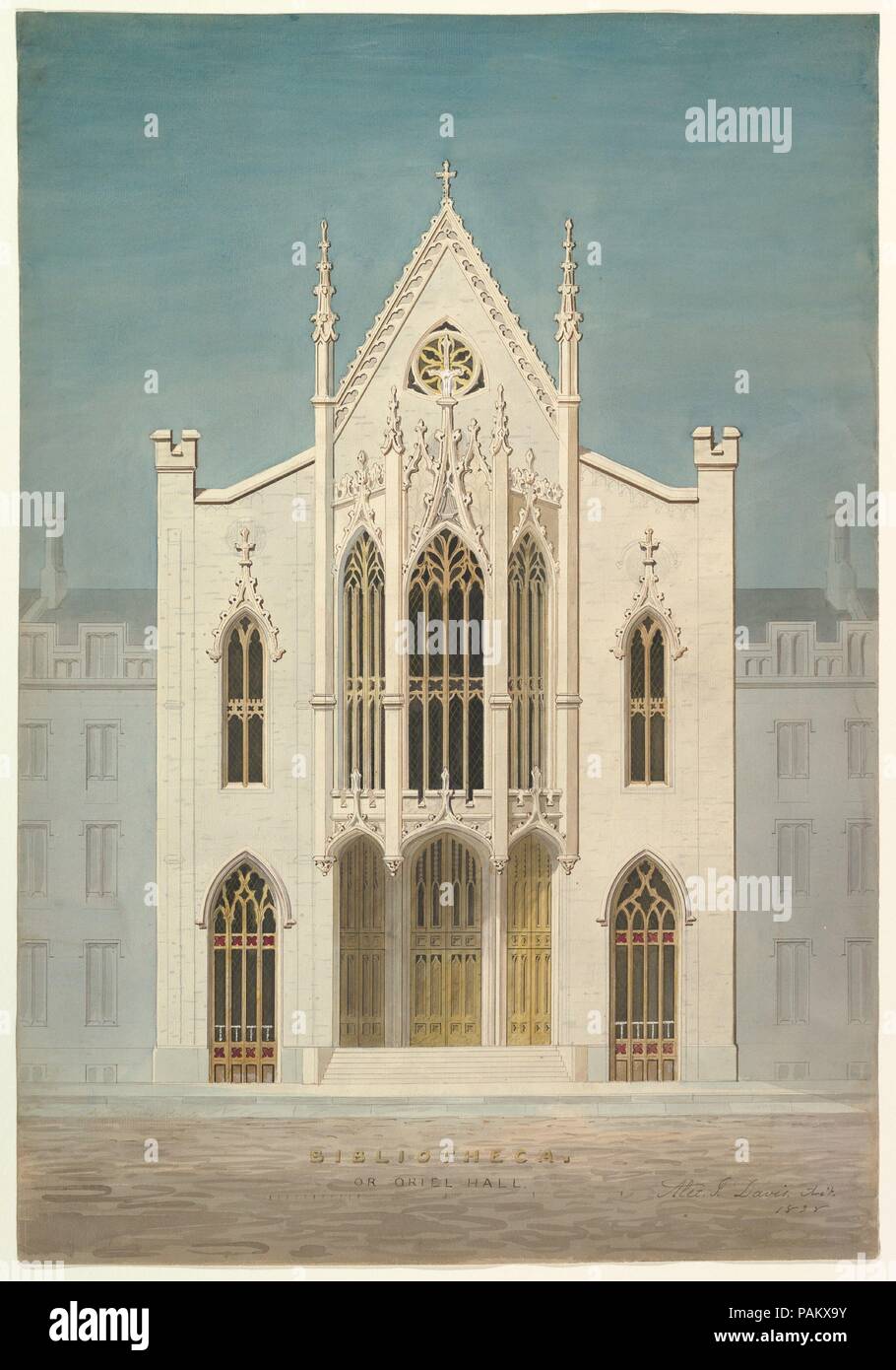 Study for a Library (front elevation). Artist: Alexander Jackson Davis ...