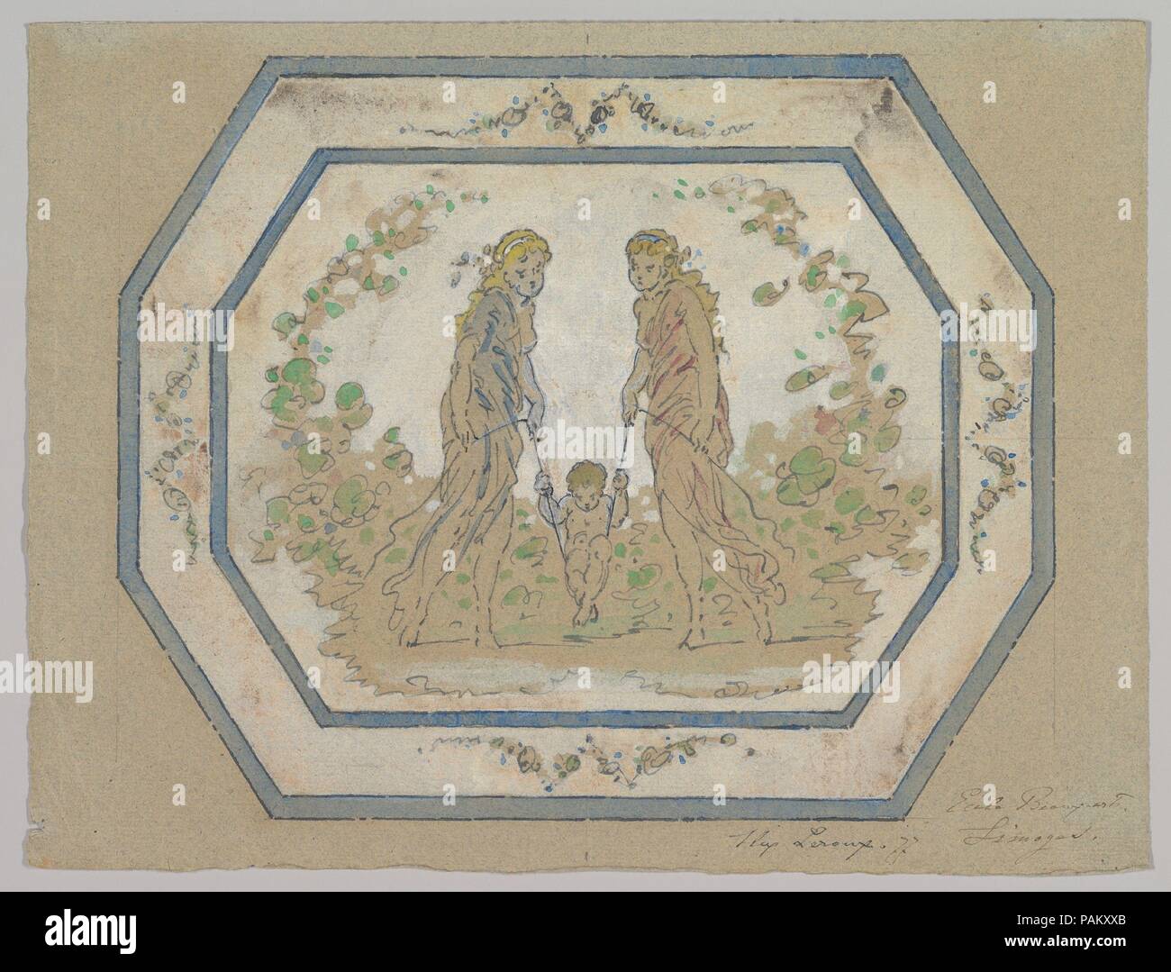 Design for a Porcelain Platter. Artist: Leroux (French, 18th century ...