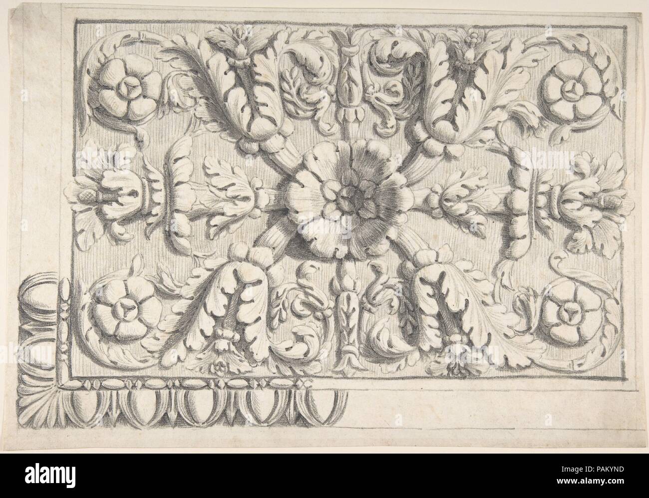 Classical Ceiling Moldings with Floral Ornament. Artist: Attributed to ...