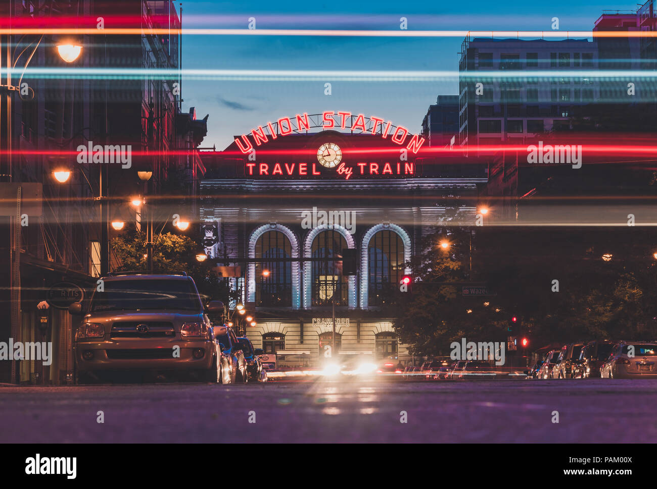 The denver union station at sunset hi-res stock photography and images ...