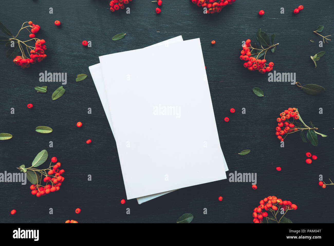 Hardcover book cover design mock up top view overhead shot with floral ...