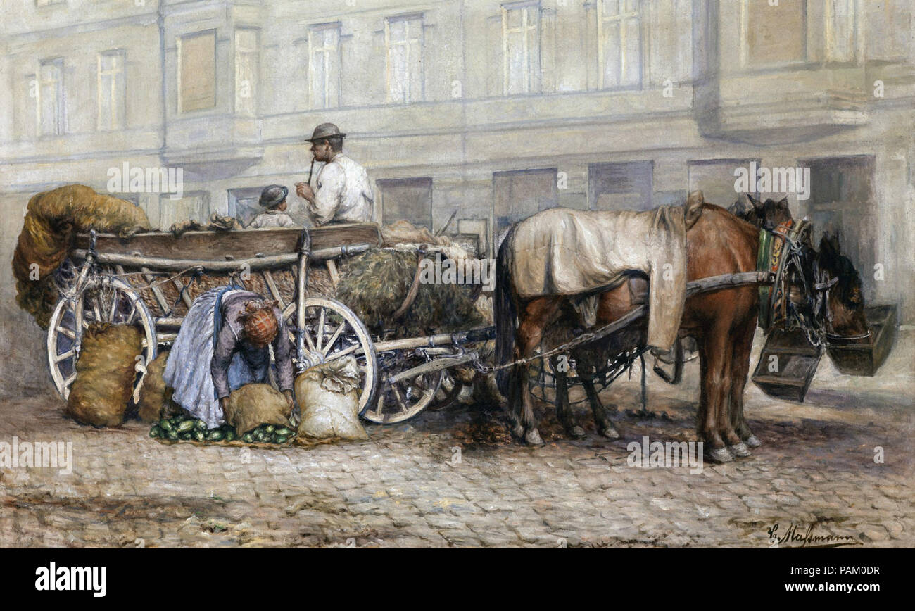 Massmann Carl - Preparing for Market Day Stock Photo - Alamy