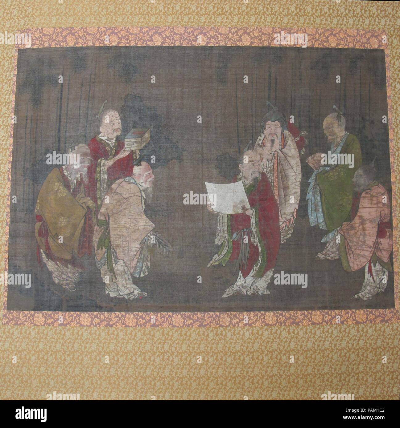Seven Sages of the Bamboo Grove. Culture: Japan. Dimensions: 35 1/4 x ...