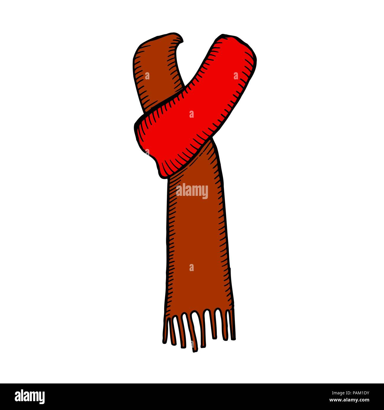 scarf design beautiful, Hand drawn illustration vector isolated on ...