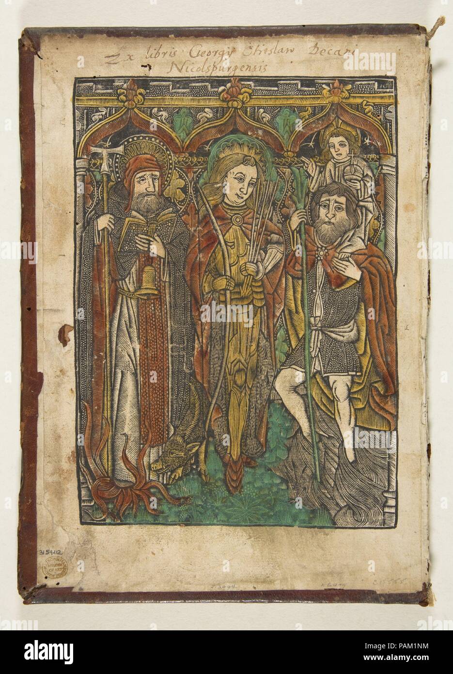 Saints Anthony, Sebastian and Christopher. Artist: Anonymous, German ...