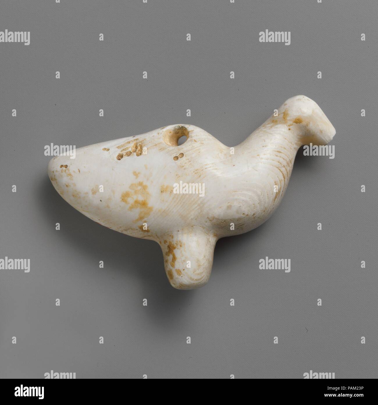 Alabaster pendant in the form of a bird. Culture: Minoan. Dimensions: H ...