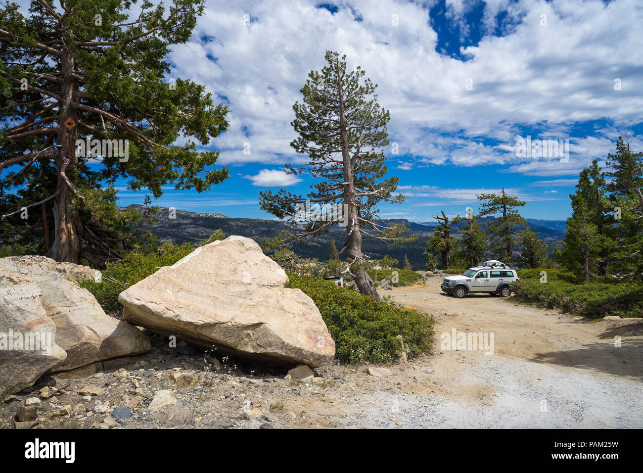 Large boulders and valley views at a campsite along Highway 4 ...
