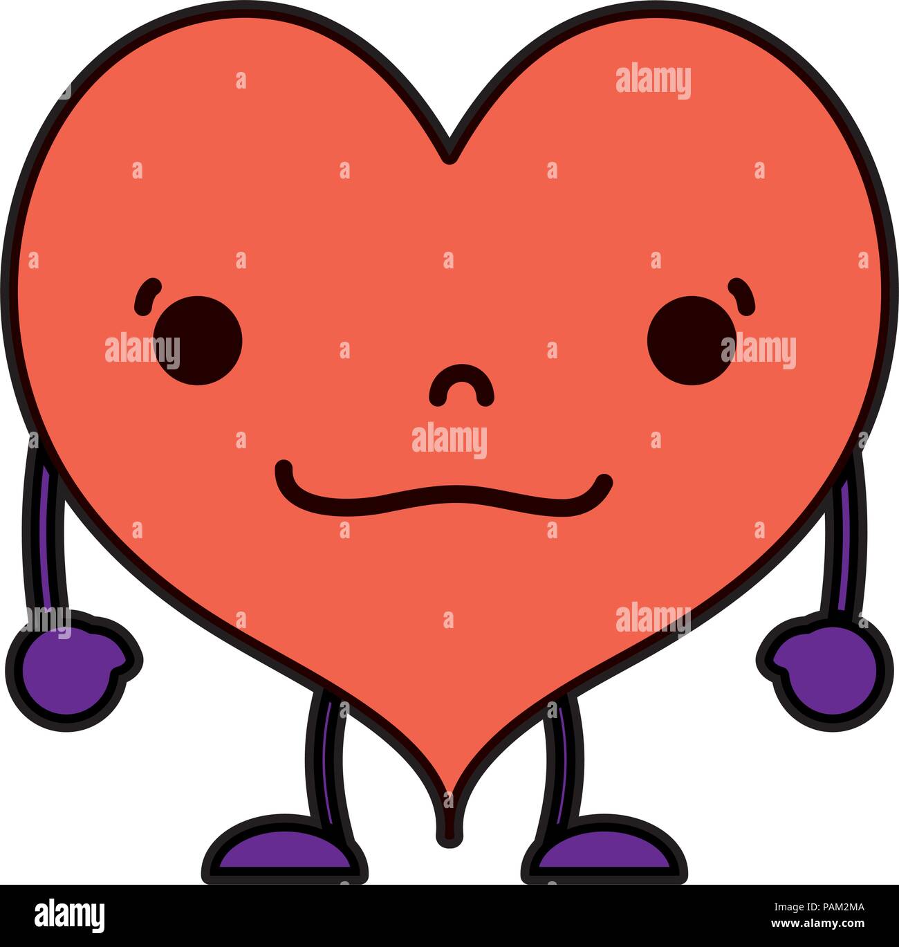 color kawaii curious heart with arms and legs Stock Vector Image & Art ...