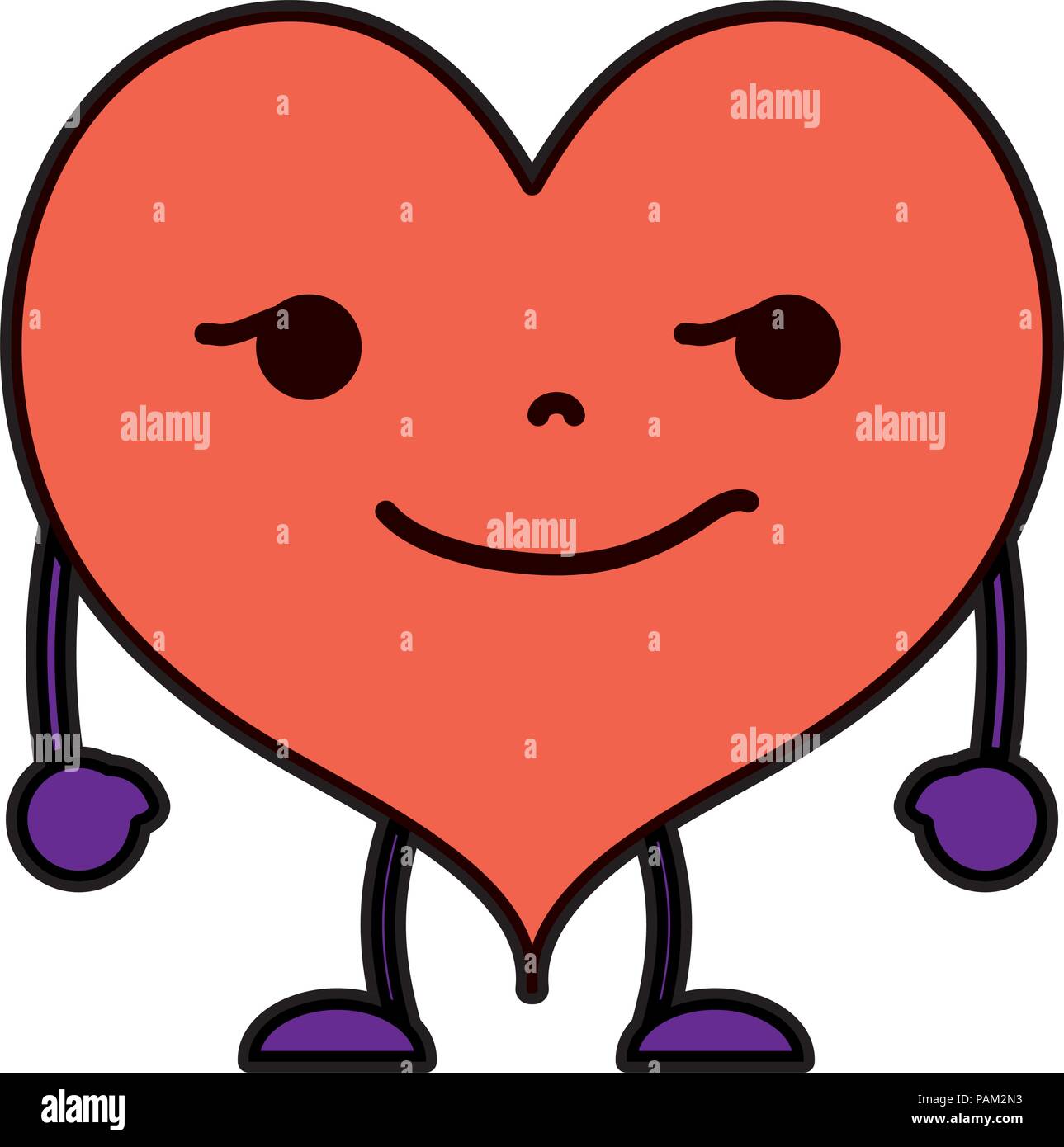 color kawaii rogue heart with arms and legs Stock Vector Image & Art ...