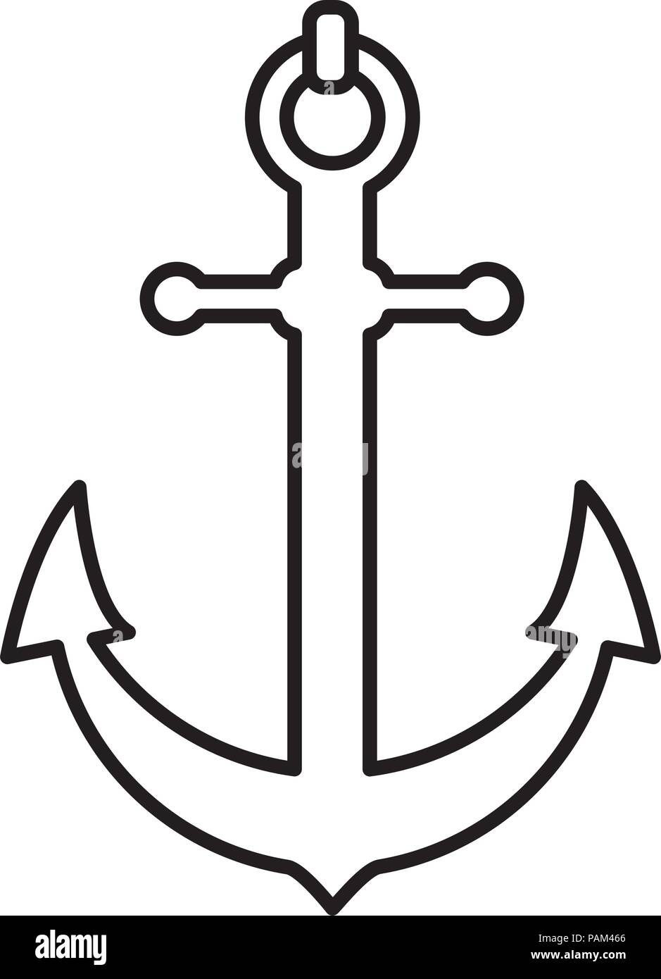 line nautical anchor object ship symbol Stock Vector Image & Art - Alamy