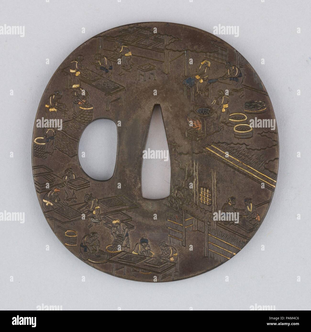 Sword Guard (Tsuba). Culture: Japanese. Dimensions: H. 2 7/8 in. (7.3 ...