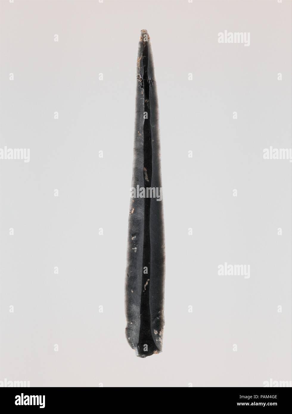 Obsidian blade. Culture: Cycladic. Dimensions: 3/8 × 3 1/16 × 1/8 in ...