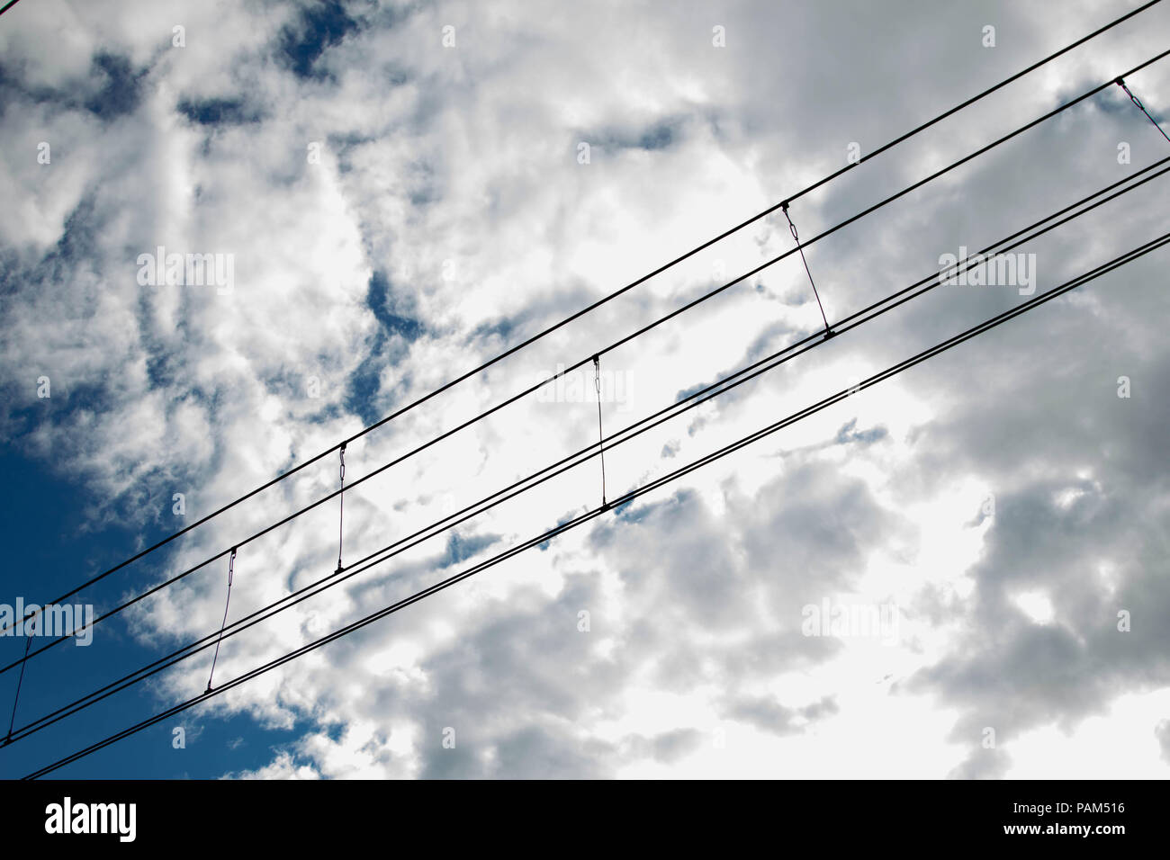 Train overhead line Stock Photo - Alamy