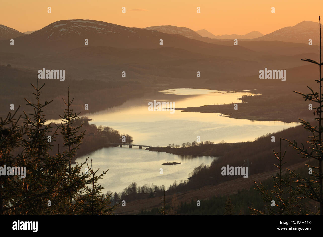 Loch Garry At Sunset Stock Photo - Alamy