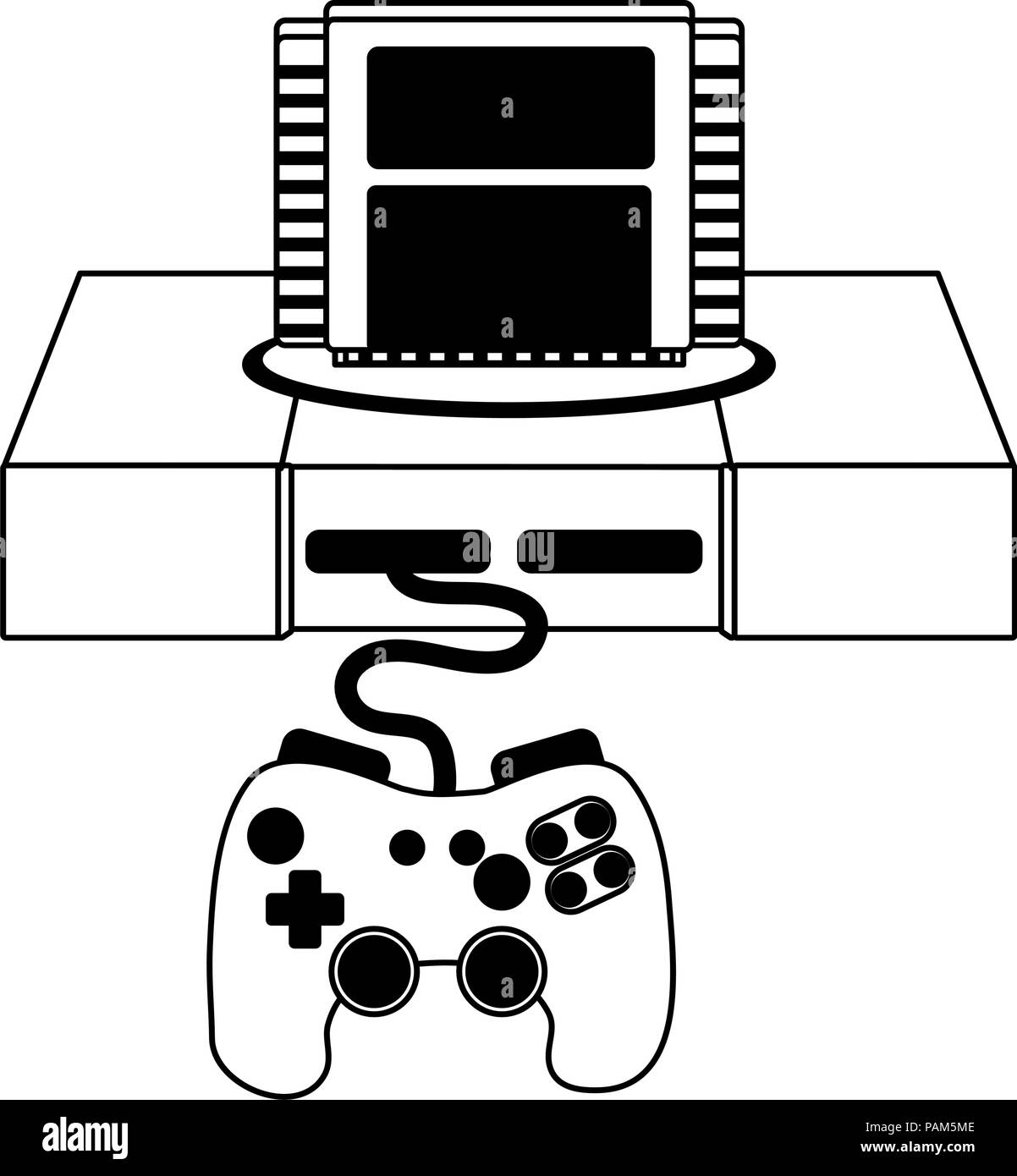 Retro videogame console vector illustration graphic design Stock Vector ...