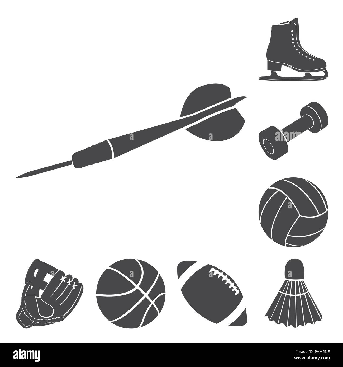 Different kinds of sports black icons in set collection for design ...