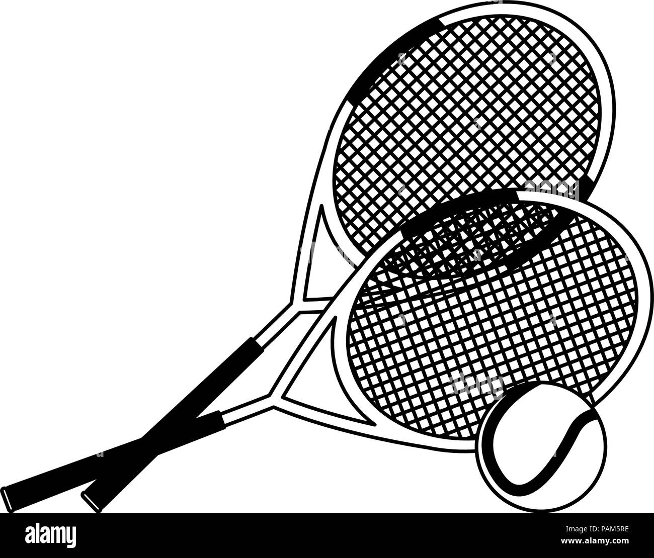 Tennis rackets crossed in black and white Stock Vector Image & Art - Alamy
