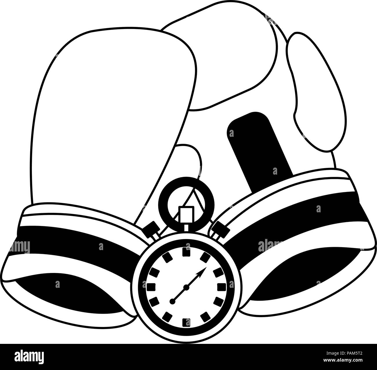 Boxing gloves and timer in black and white Stock Vector Image & Art - Alamy