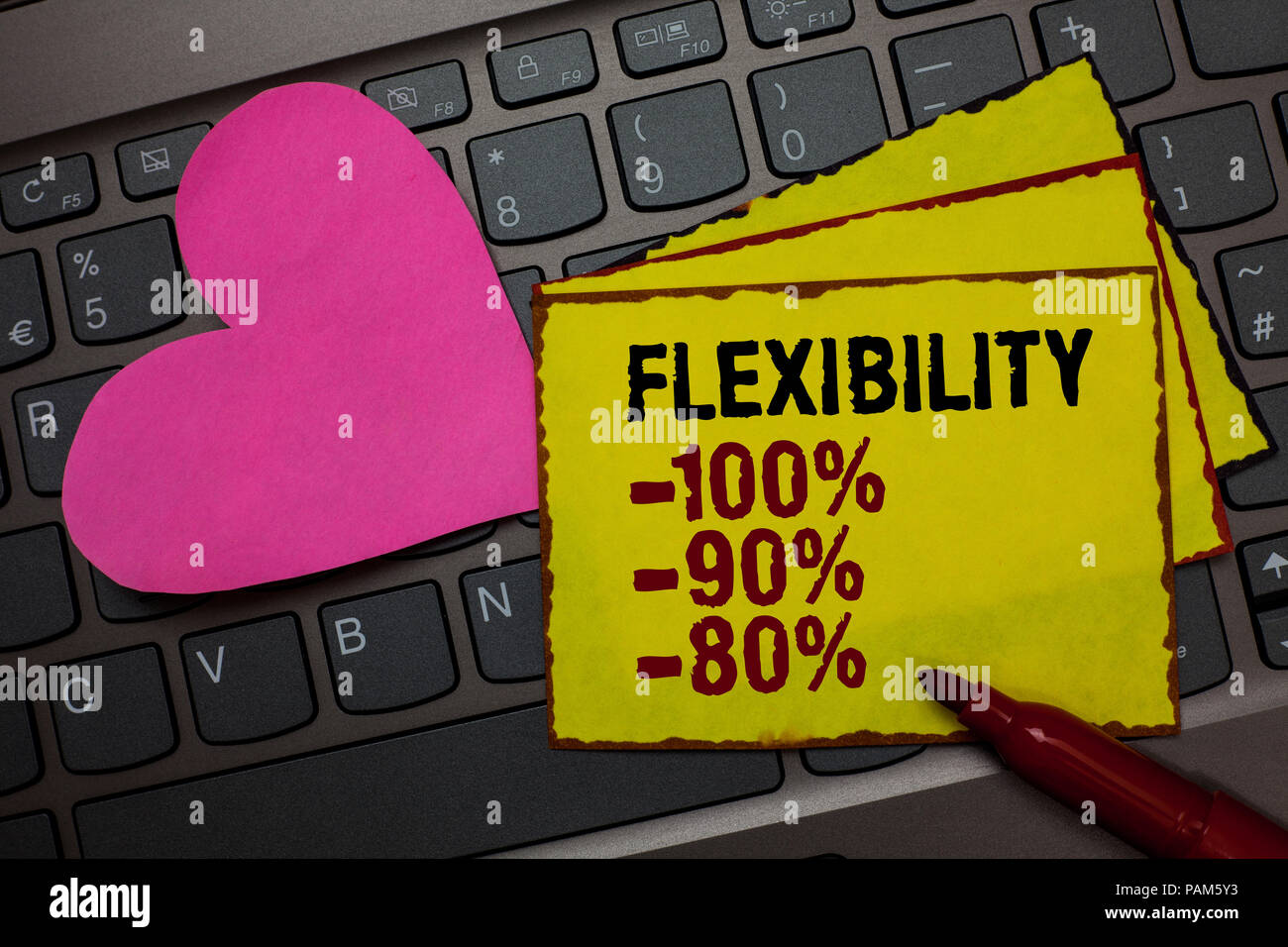 Writing note showing Flexibility 100 90 80. Business photo showcasing ...