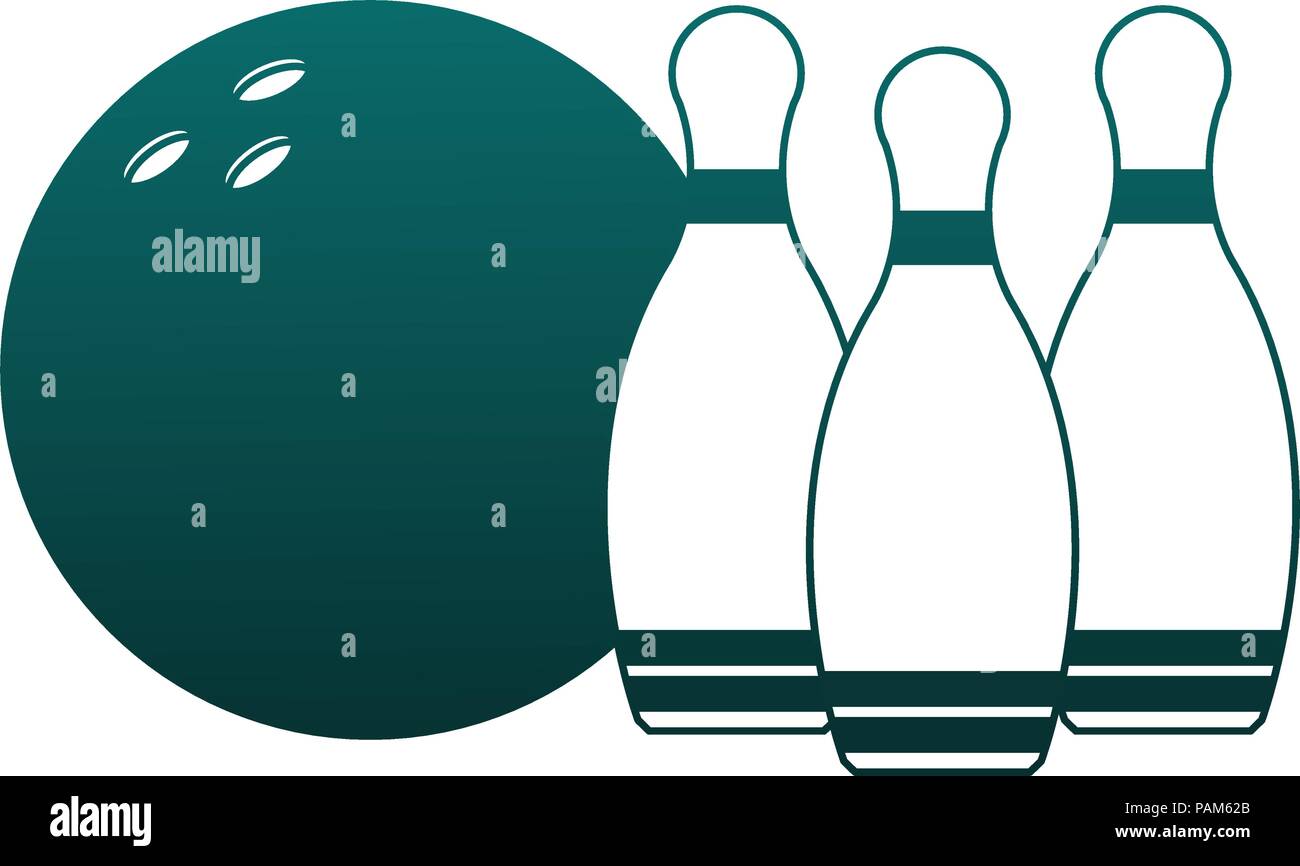 Bowling ball and pins blue lines Stock Vector Image & Art - Alamy