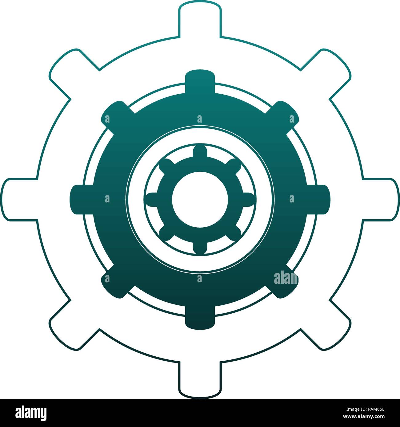 Gears working symbol blue lines Stock Vector Image & Art - Alamy