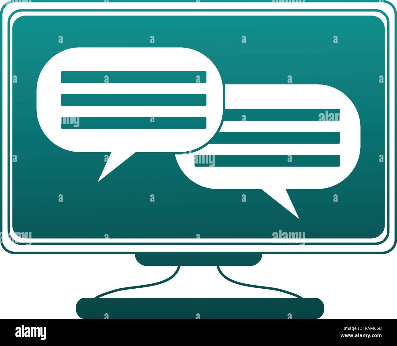 Chat on computer blue lines Stock Vector Image & Art - Alamy